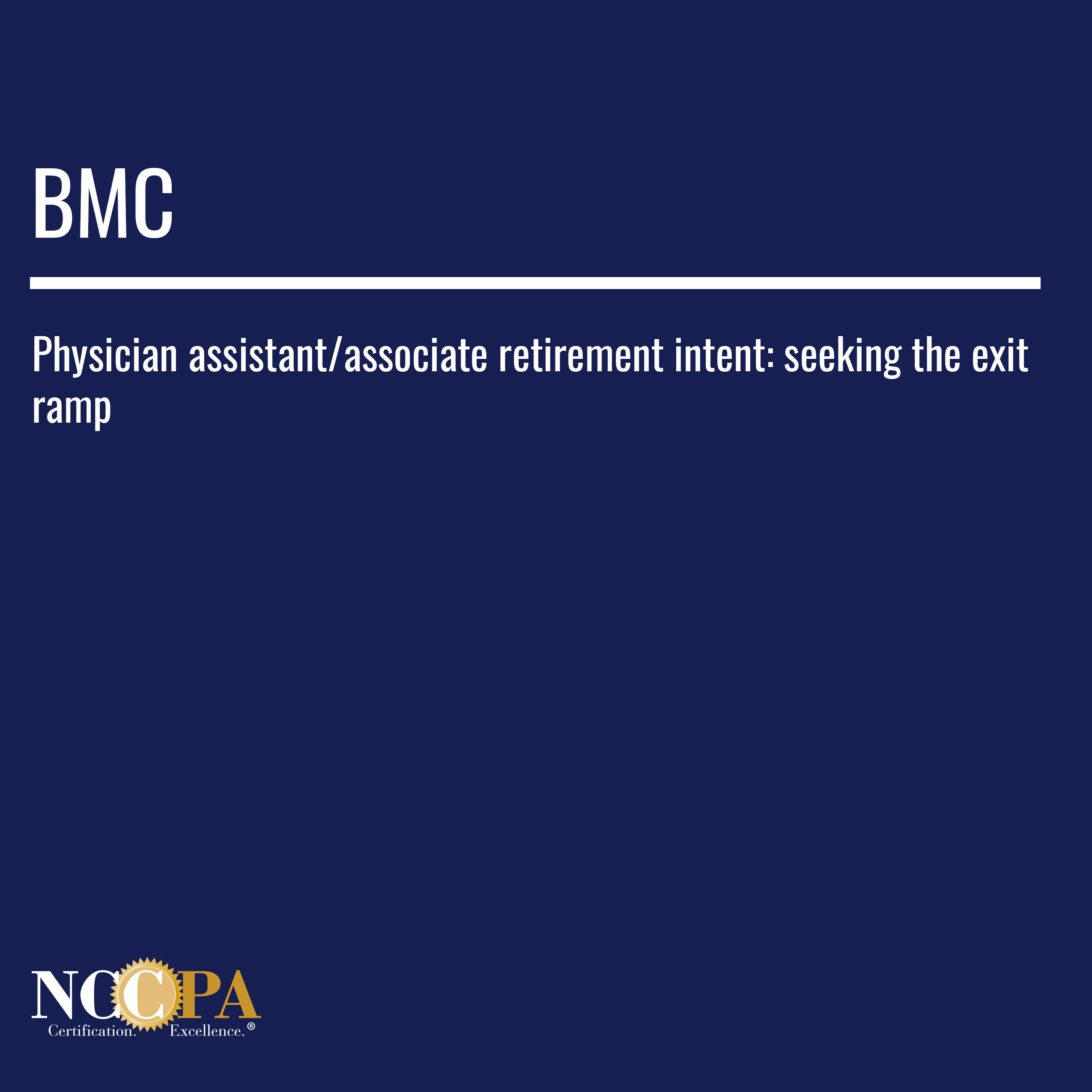 BMC Health Services Research - Physician Assistant/Associate Retirement ...