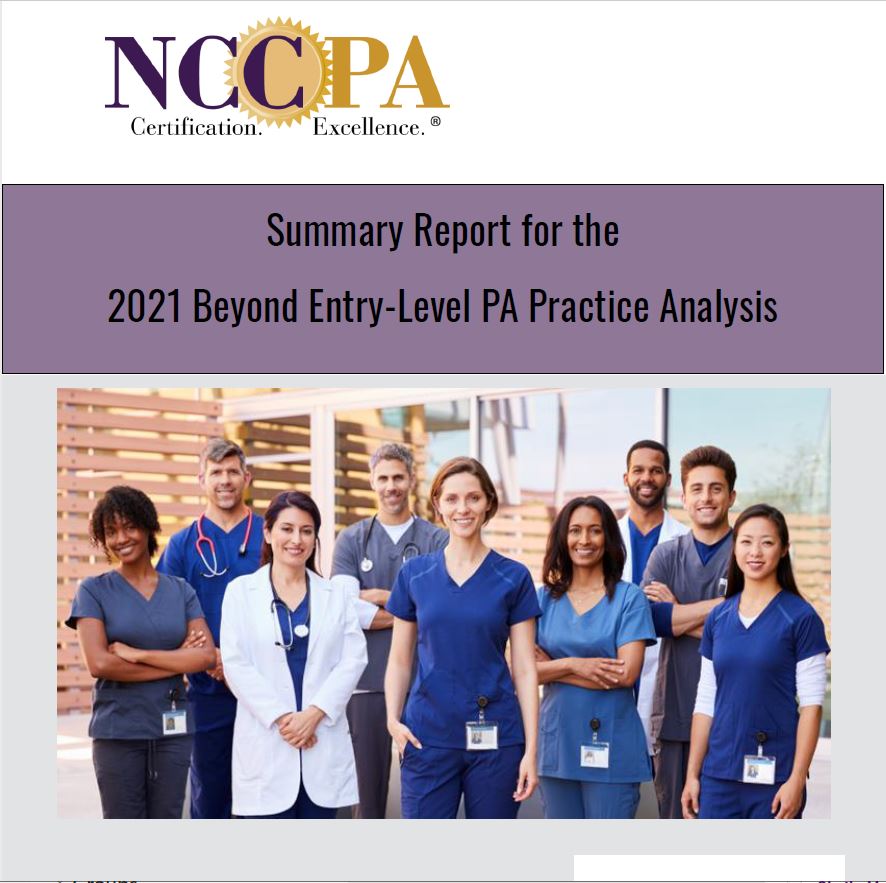 2021 Beyond Entry-Level PA Practice Analysis Summary Report - NCCPA